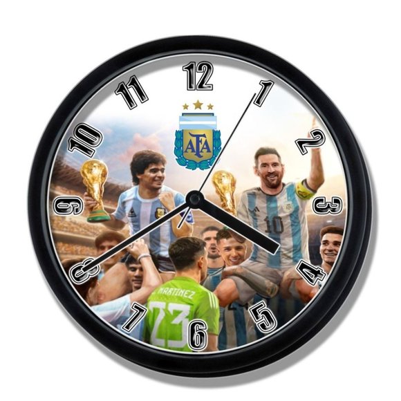 Clock | Wall Decor | Messi Argentina World Cup Champions Qatar 222 ...